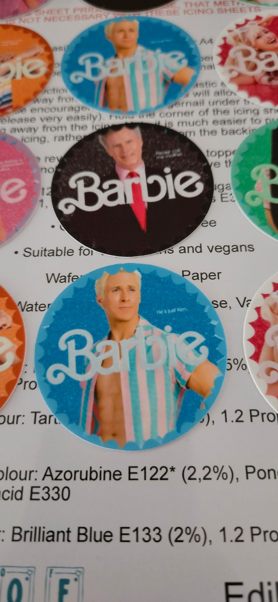 Barbie edible cake topper, Cupcake toppers